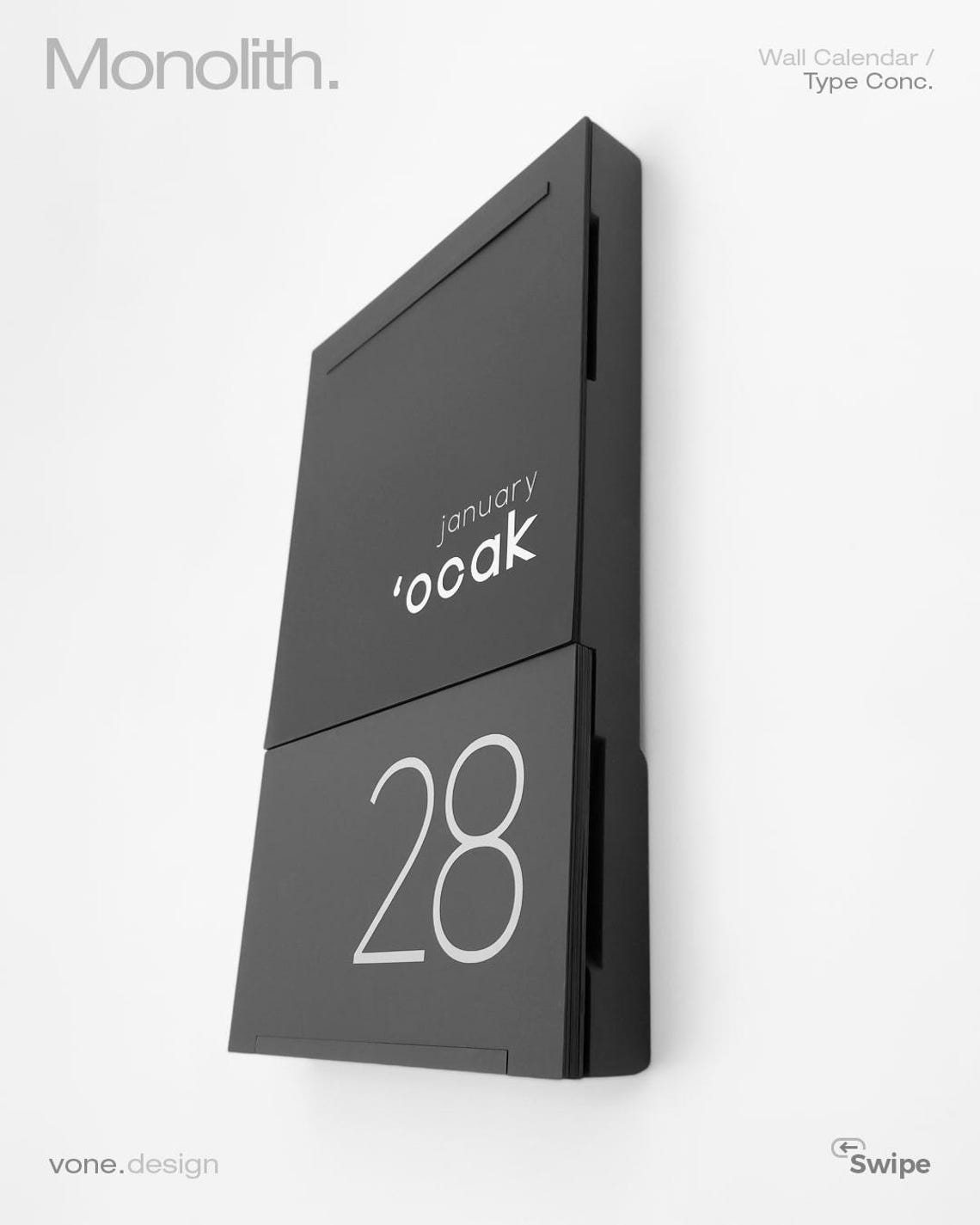 Wall Calendar Handmade and Unique Modern and Minimal Calendar Design by ...