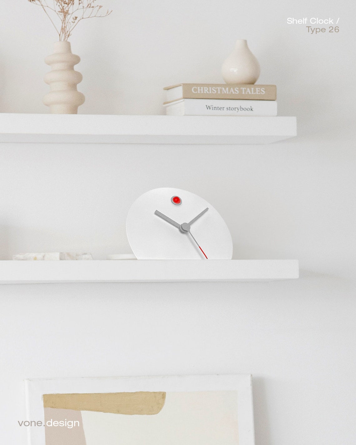 Minimalist Modern Shelf Clock, Simple and Unique Design, Metal Fold ...