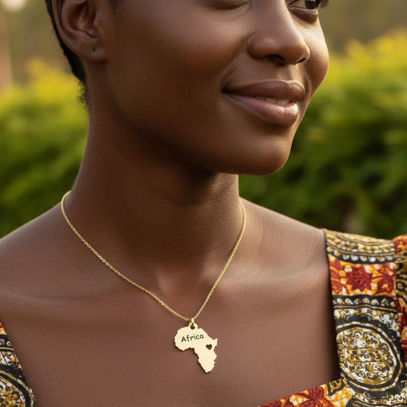Africa Map Necklace - Etsy