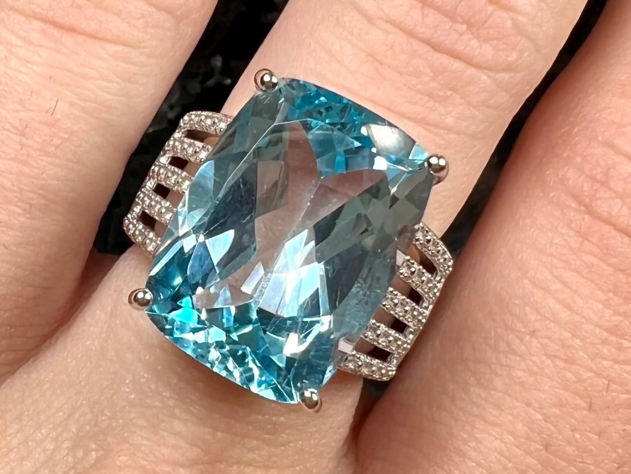 Blue Topaz Ring , 925 Sterling Silver Ring , Handmade Silver Ring ...