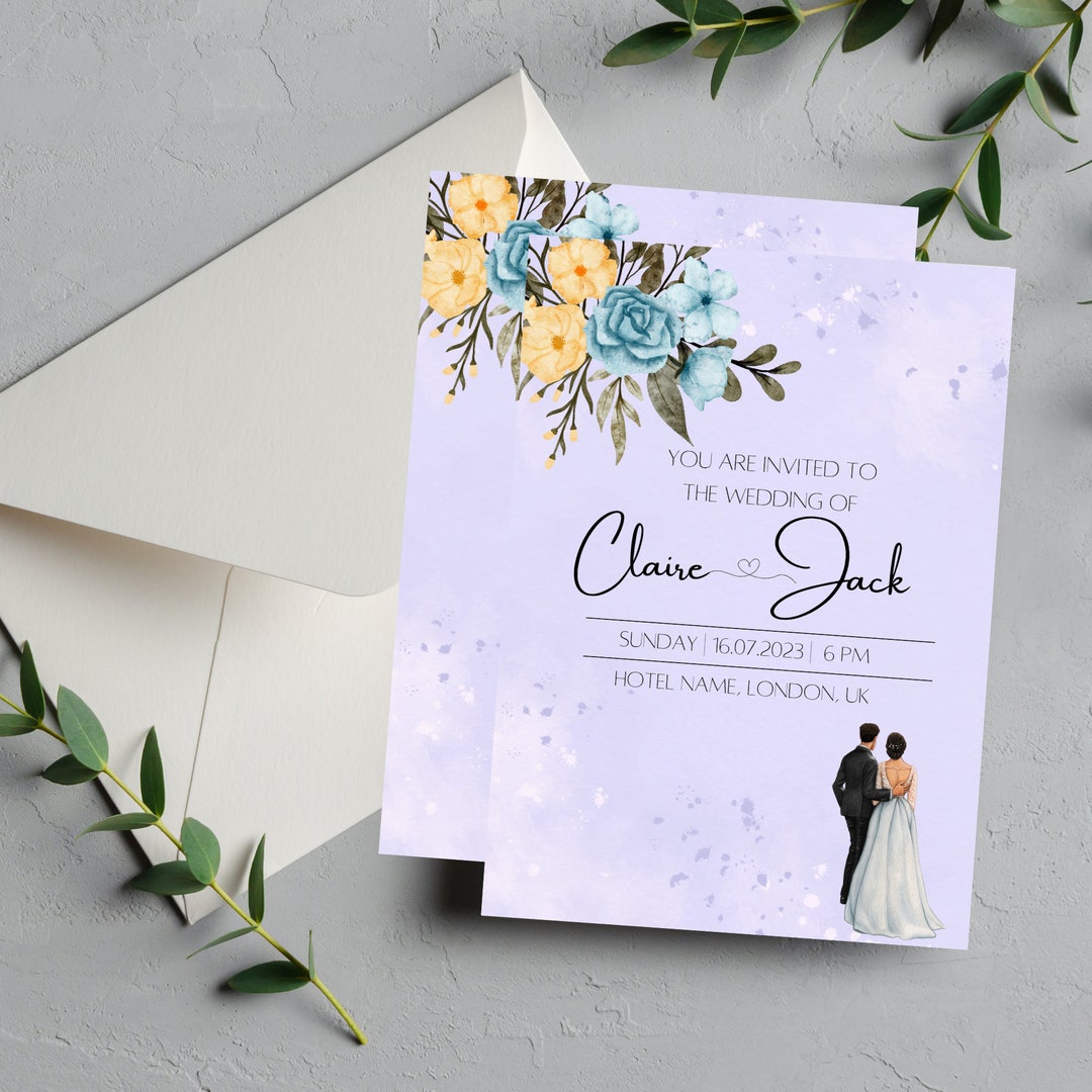 Simple Wedding Invitation Couple Invitation Celebration - Etsy