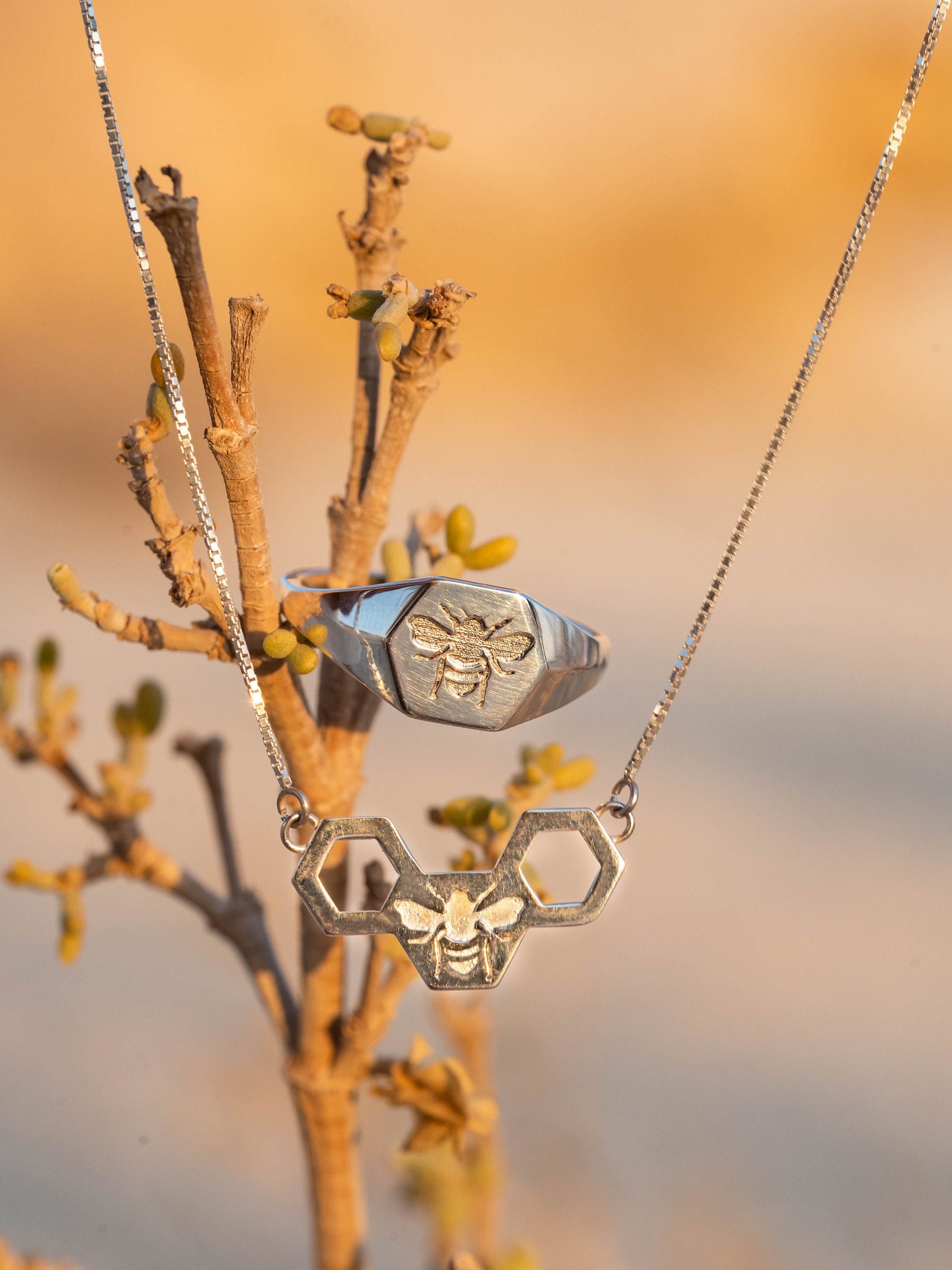 Honey Bee Ring, 925 Sterling Silver, Signet Ring - Etsy