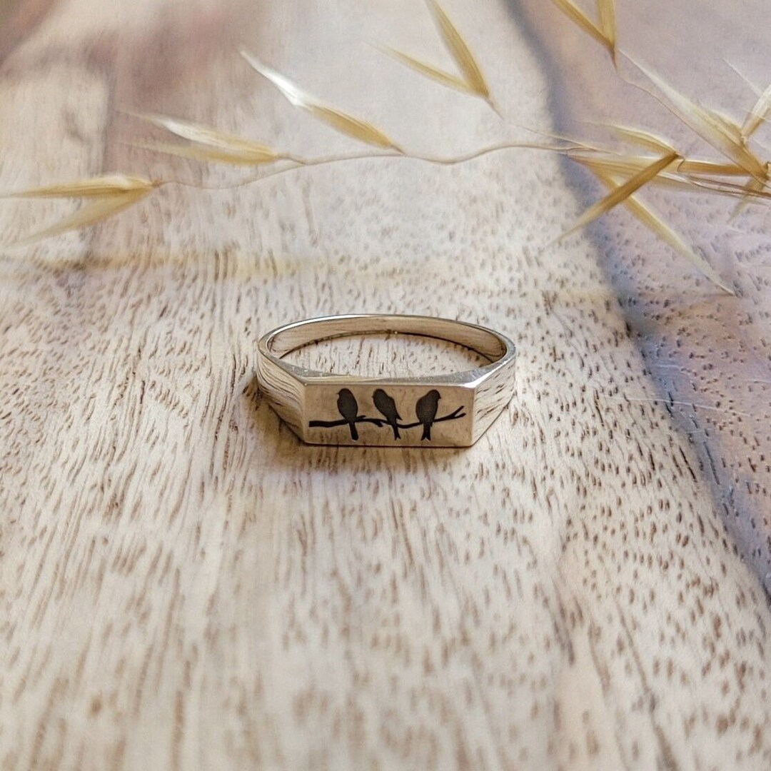 Birds on a Twig Sterling Silver Ring, Handmade Inspired by Nature ...