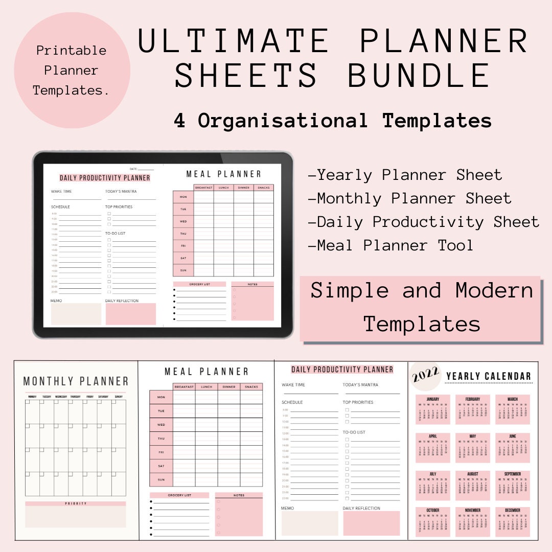 Ultimate Planner Bundle - Printable Planner Templates - Etsy