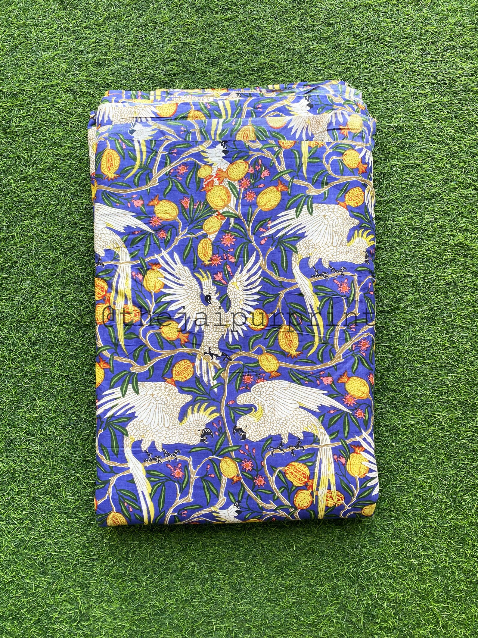 Tropical Parrot Fabric Panel White/black Exotic Birds With - Etsy