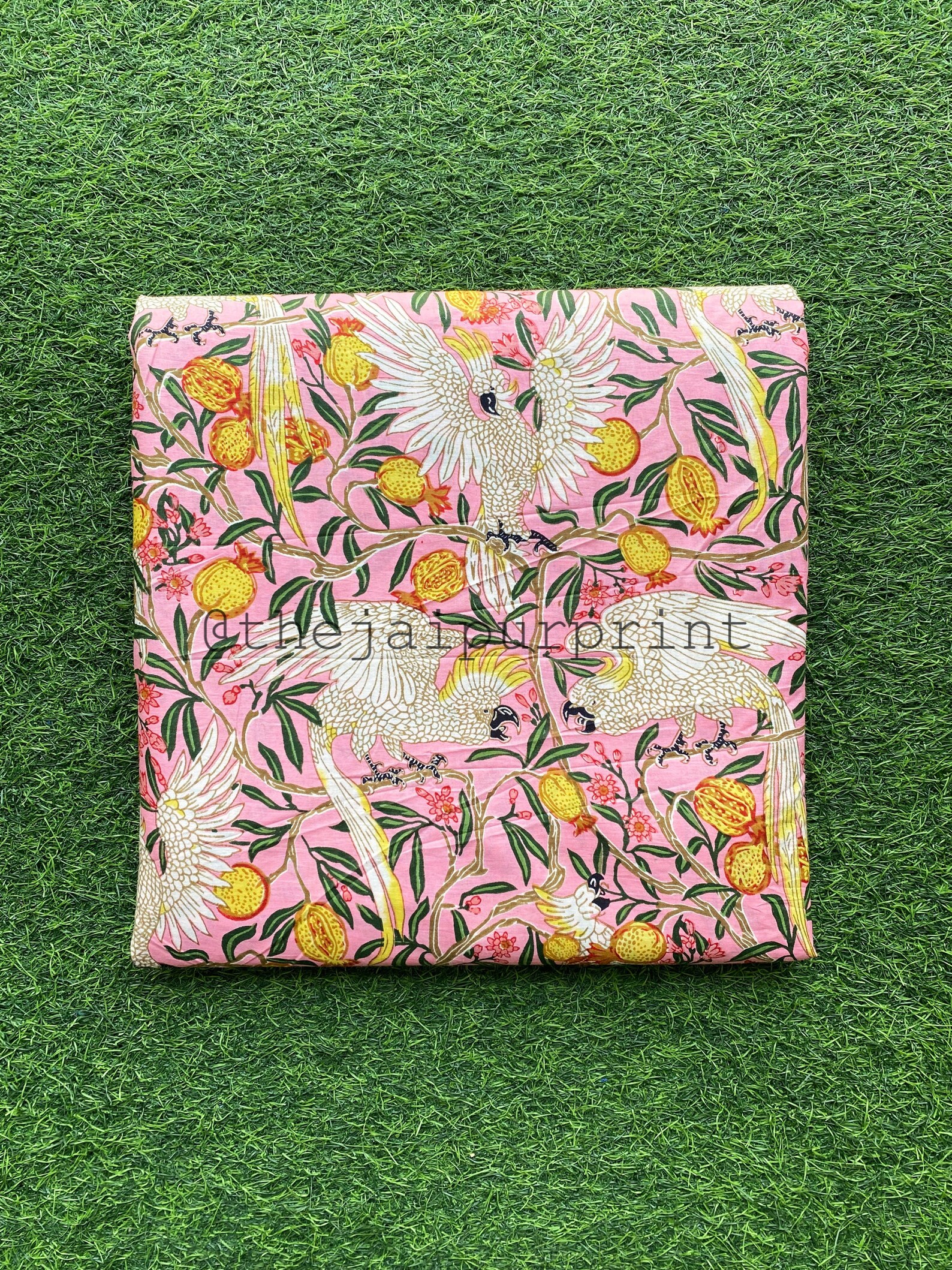 Tropical Parrot Fabric Panel White/black Exotic Birds With - Etsy