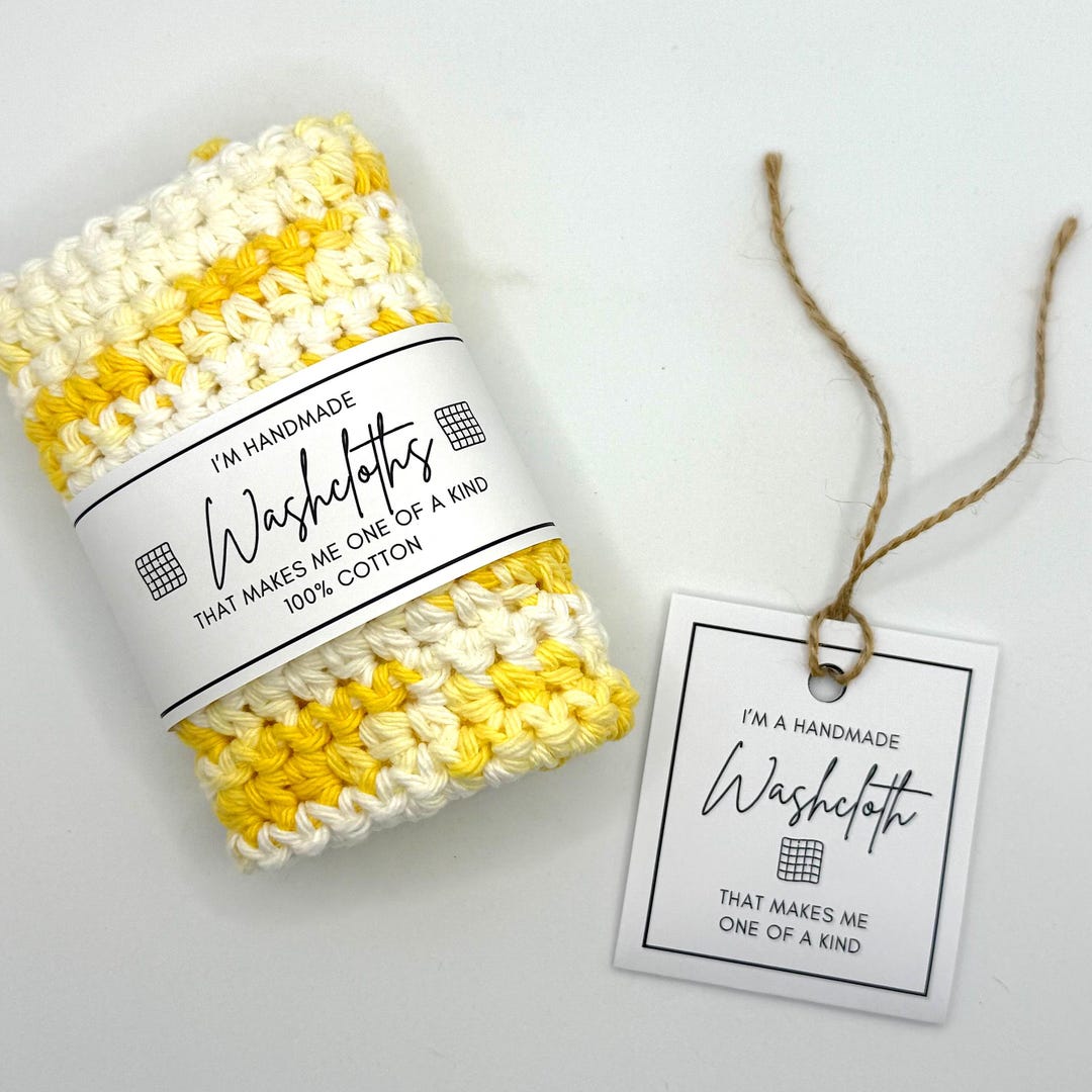 Printable Washcloth Tags & Wraps: Handmade Item Packaging (PDF) - Etsy