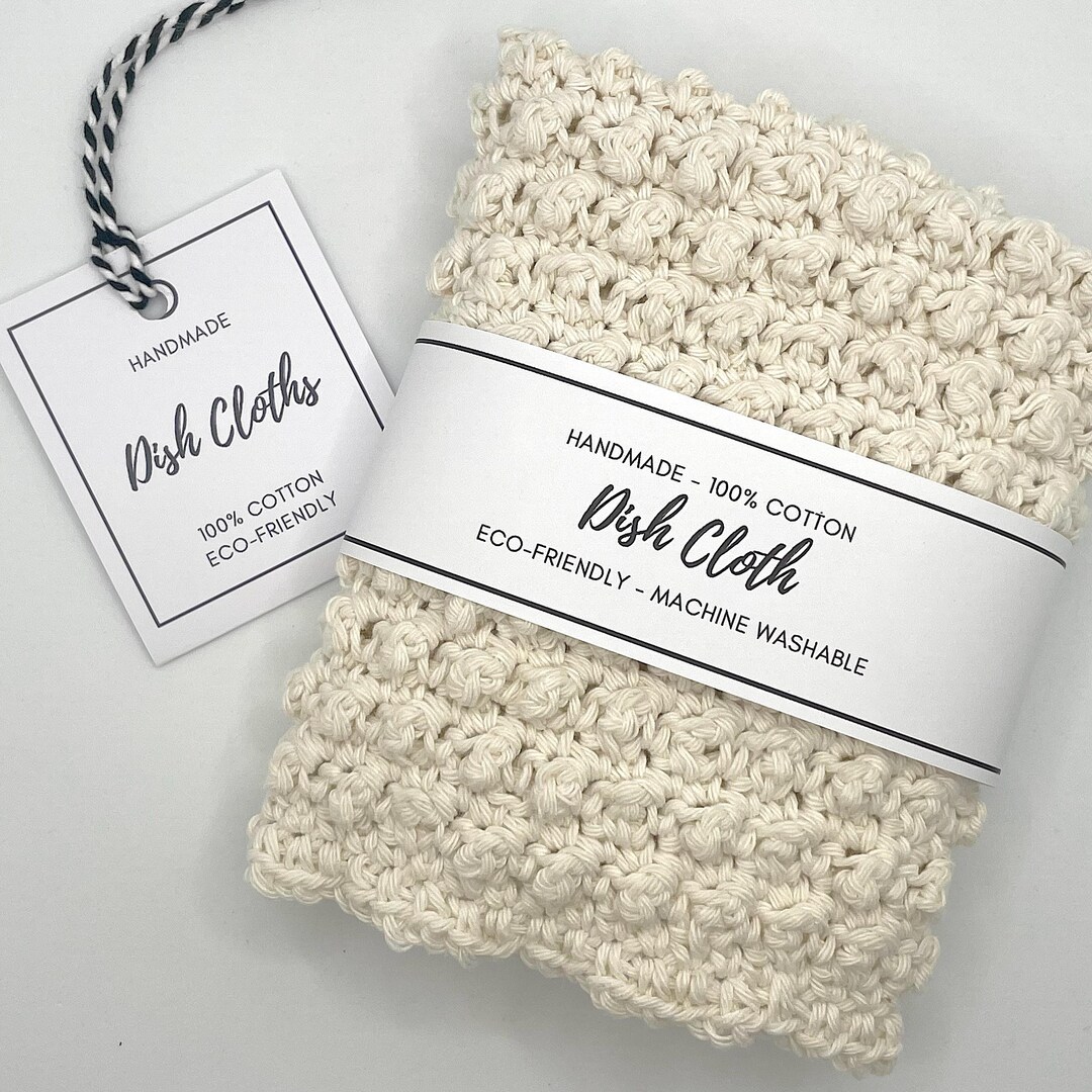 Printable Dish Cloth Packaging Tags: Crochet Item Labels (A4 & US ...