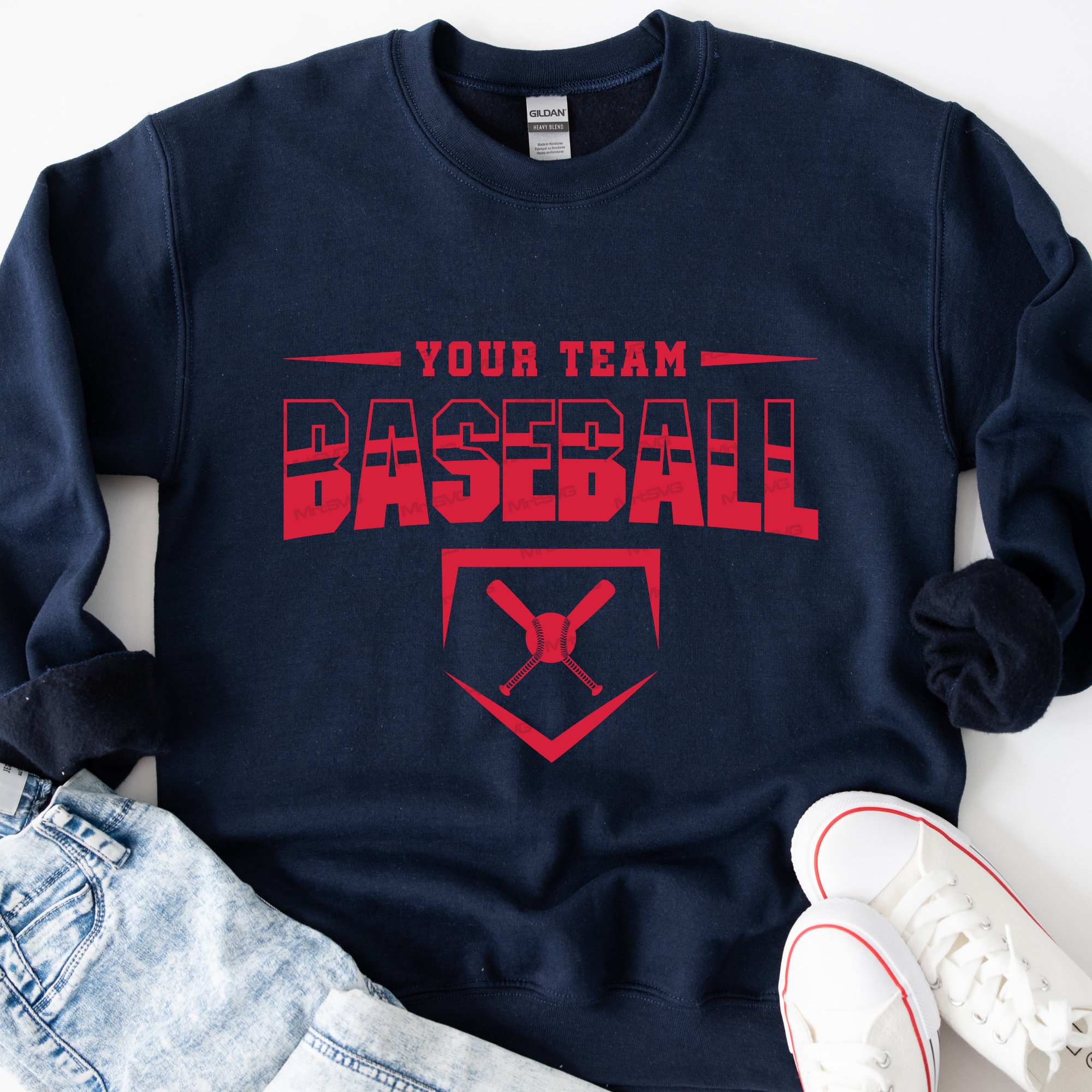 Baseball Team SVG Template: Cricut & Silhouette Cut File (digital ...