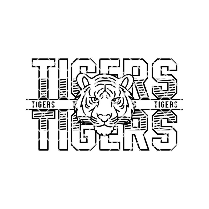 Tigers Mascot Svg Png, Face Tigers Svg, School Spirit Shirt Design ...