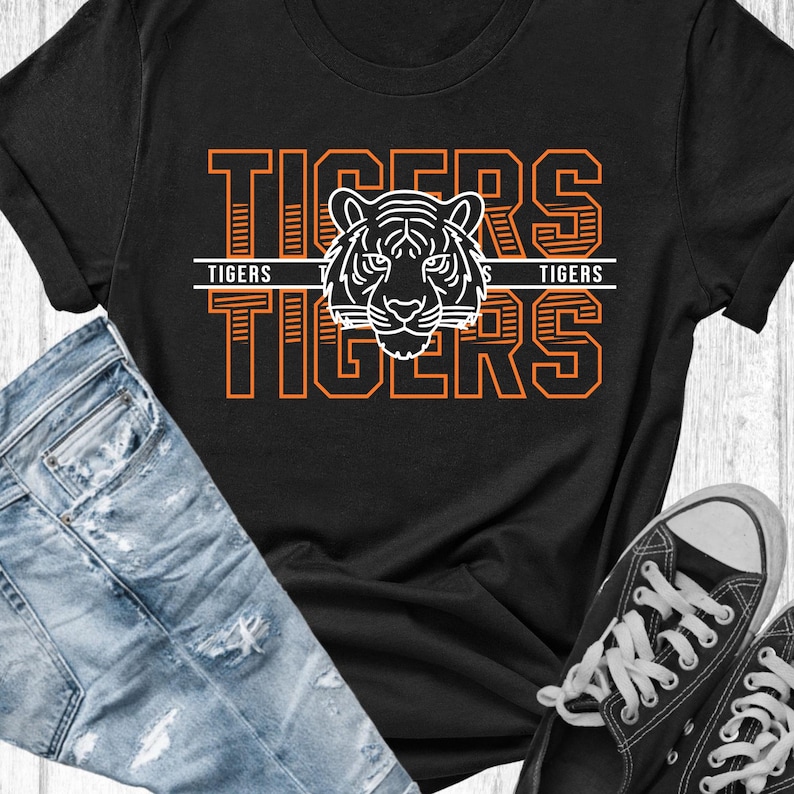 Tigers Mascot Svg Png, Face Tigers Svg, School Spirit Shirt Design ...
