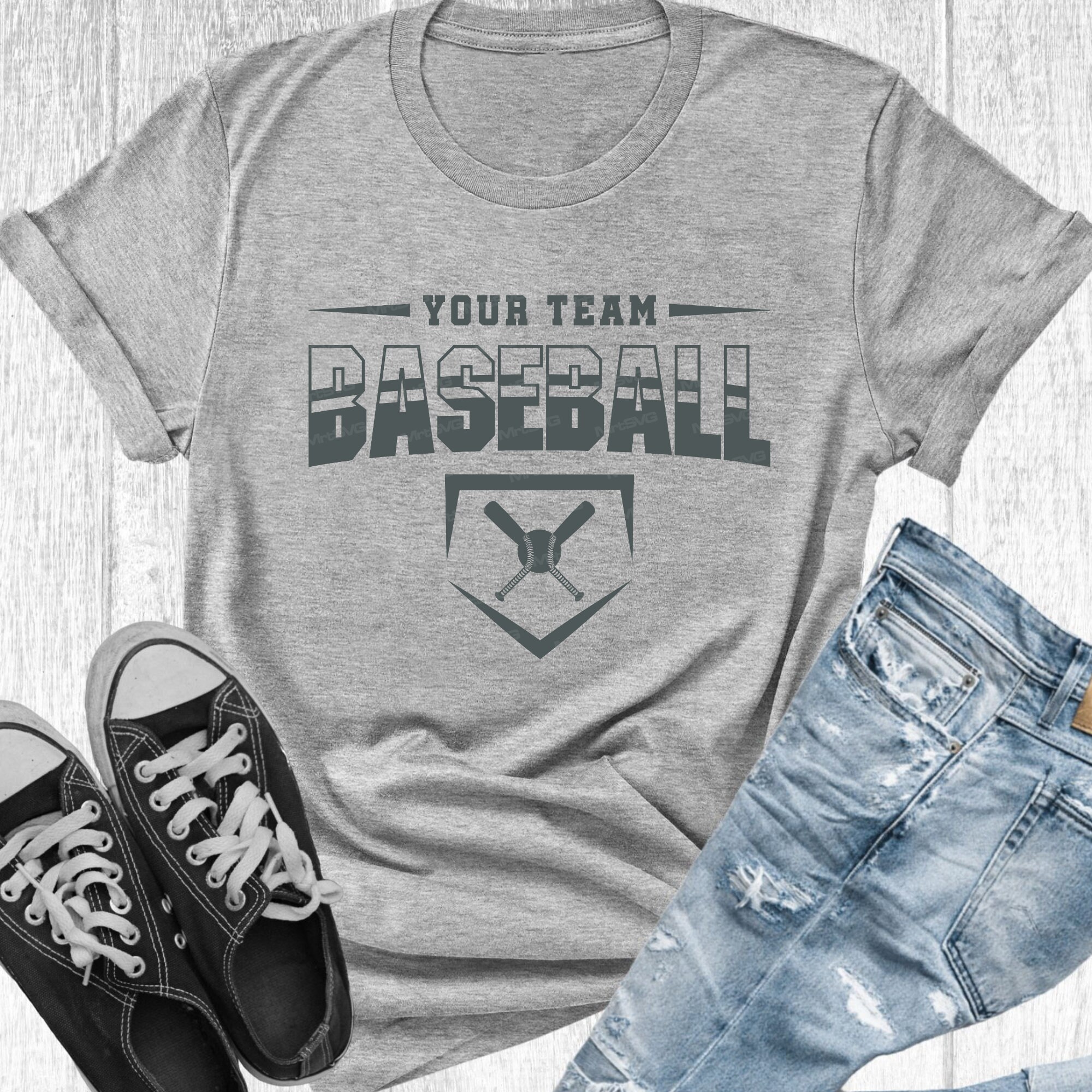 Baseball Team SVG Template: Cricut & Silhouette Cut File (digital ...