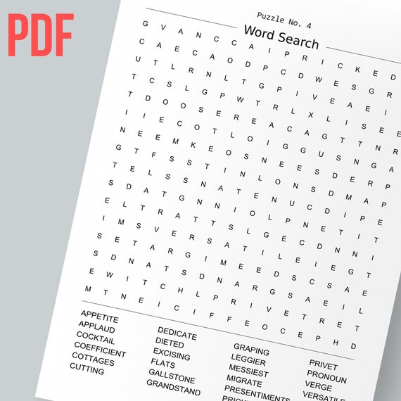 Digital Download 100 Printable Word Search Puzzles for Adults - Etsy
