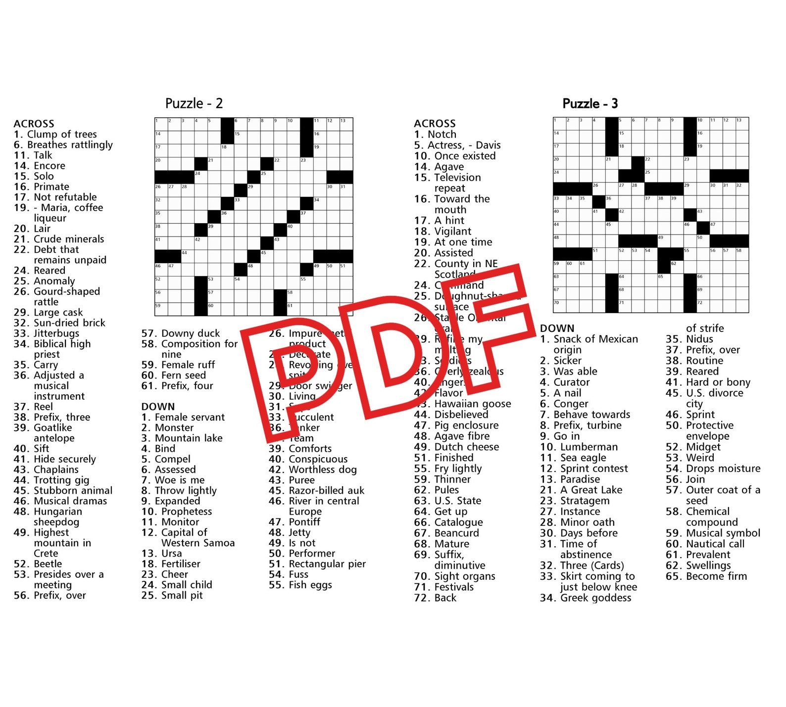 Printable Crossword Puzzles for Adults & Seniors: Large Print (digital ...