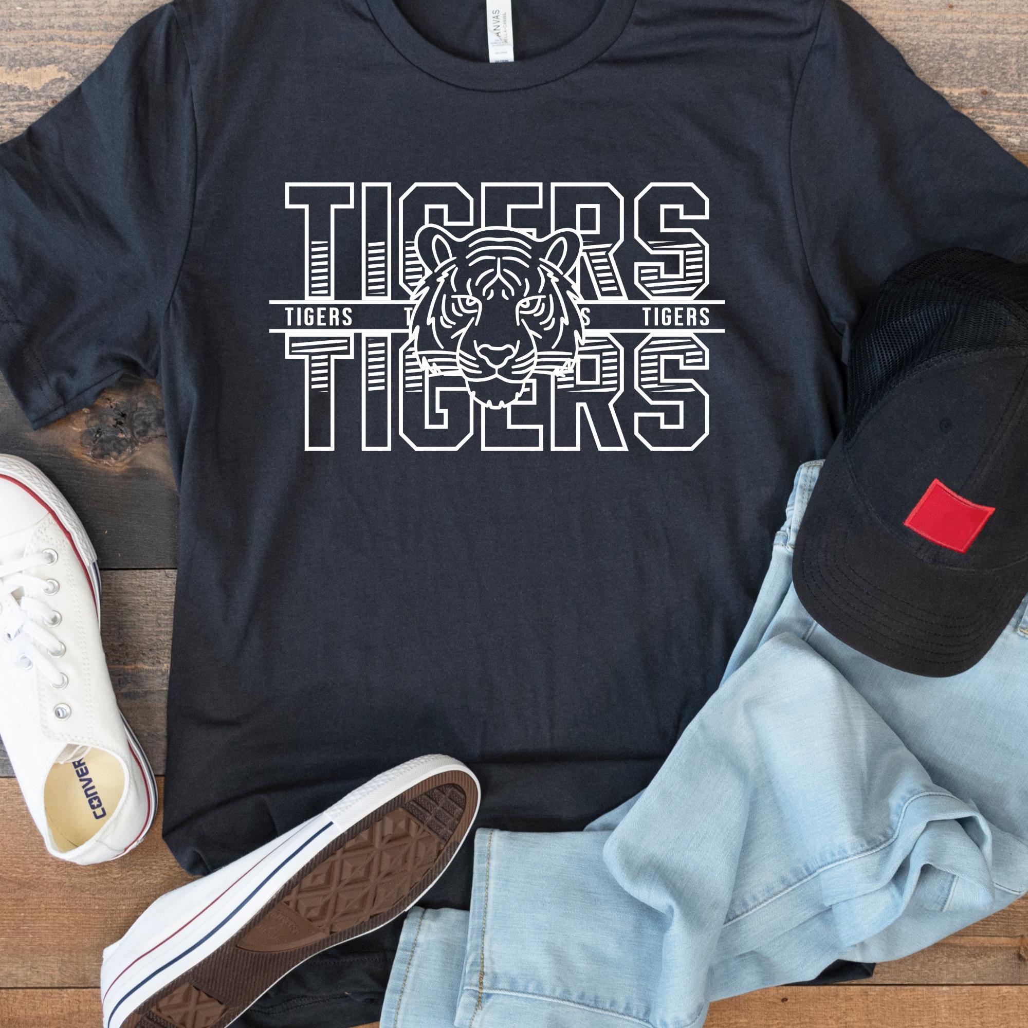 Tigers Mascot Svg Png, Face Tigers Svg, School Spirit Shirt Design ...