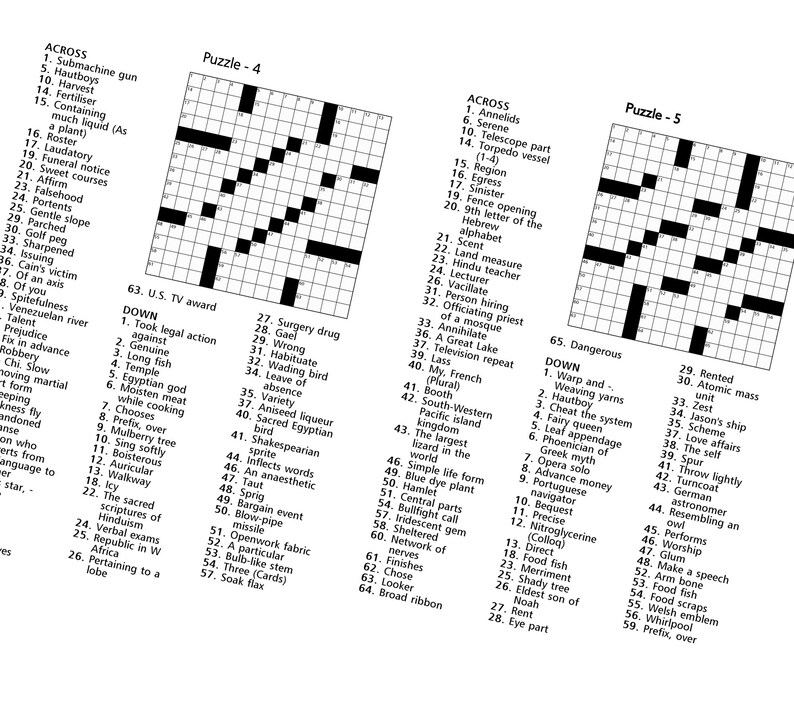 Printable Crossword Puzzles for Adults & Seniors: Large Print (digital ...