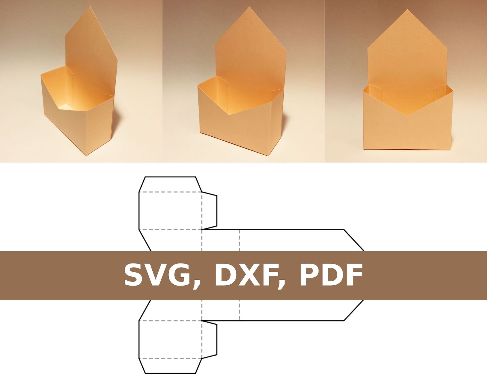 Envelope Flower Gift Box, Envelope Flower Box Template, Envelope Gift ...