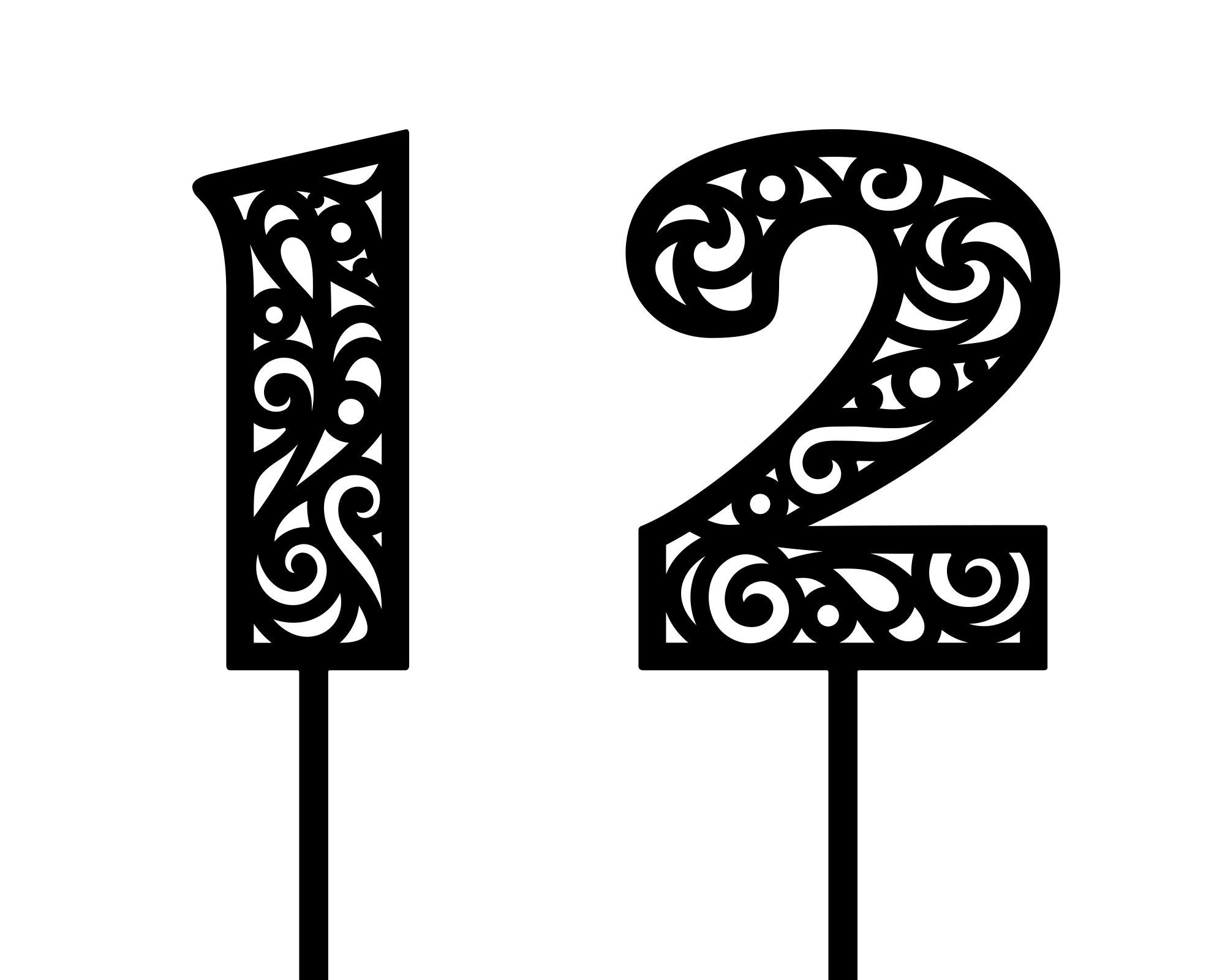 Cake Topper Svg, Shaker Topper Numbers, Cake Toppers Template, Cake ...