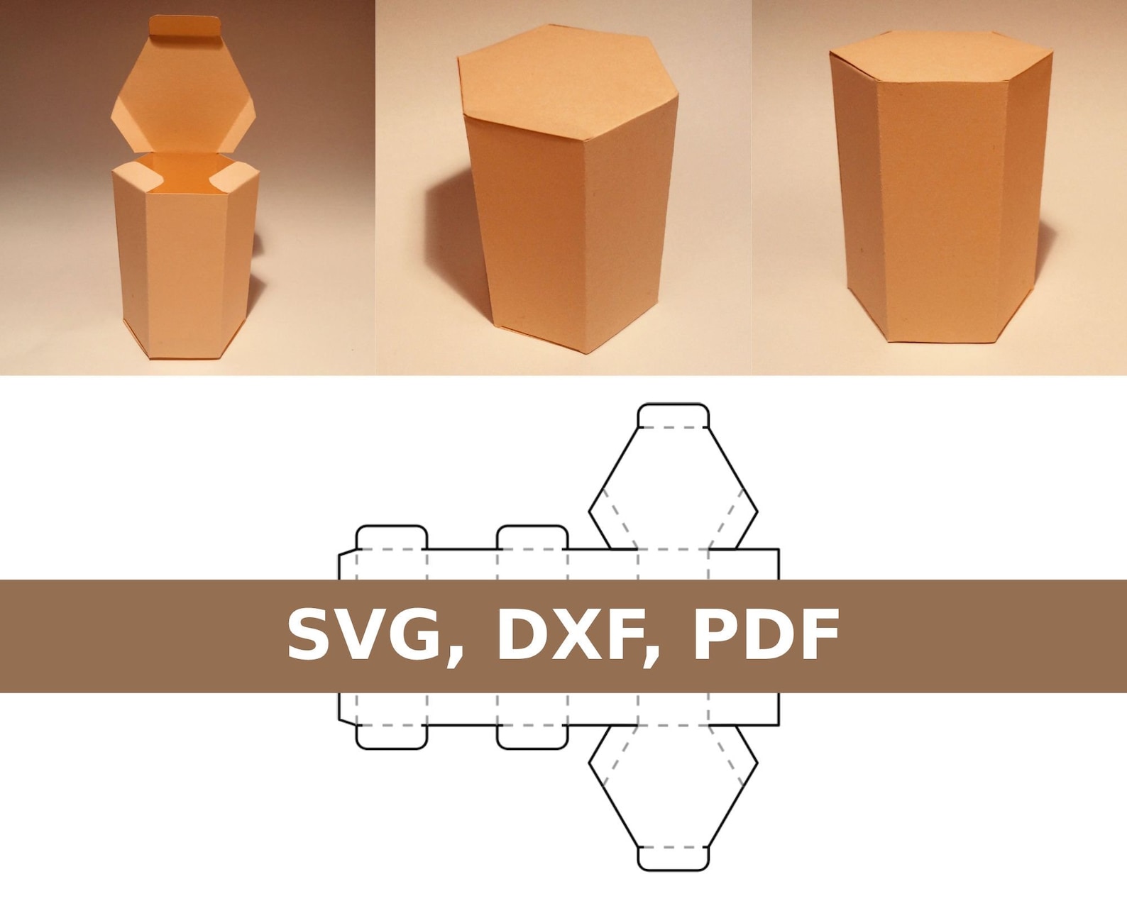 Hexagon Box Template, Hexagon Gift Box, Hexagonal Gift Box, Hexagonal ...