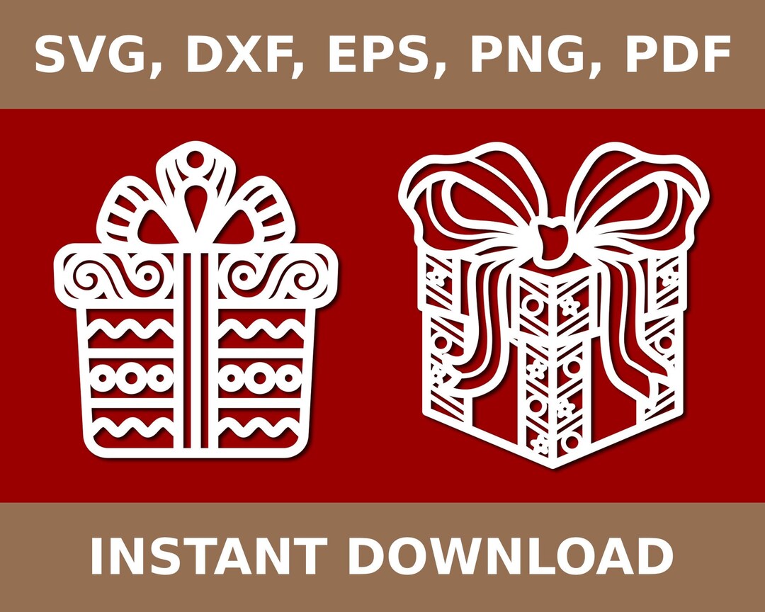 Gift Box Svg, Gift Box Dxf, Gift Box Png, Gift Box Laser Cut, Gift Box ...