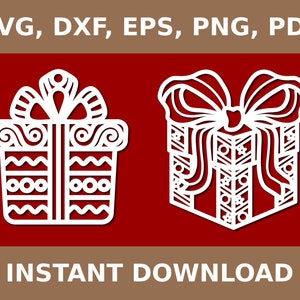 Gift Box Svg, Gift Box Dxf, Gift Box Png, Gift Box Laser Cut, Gift Box ...
