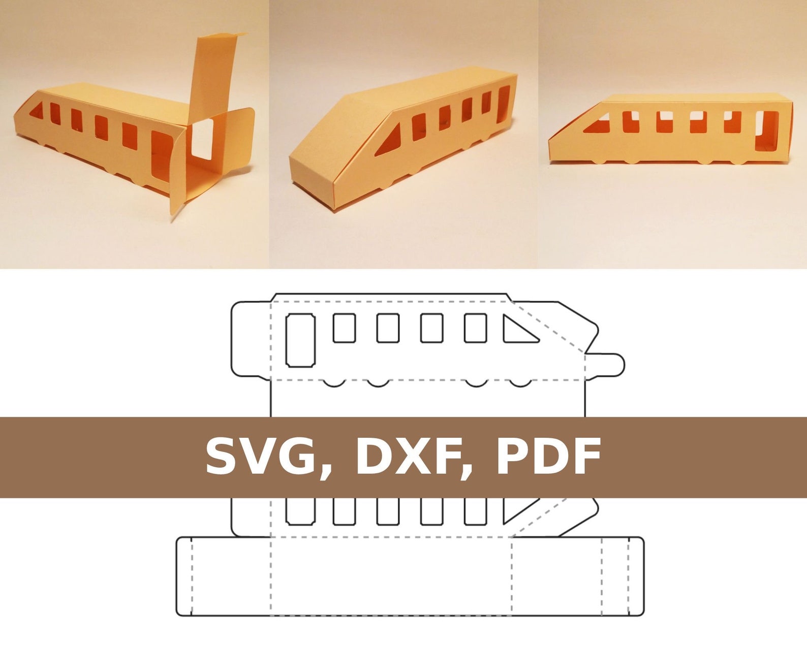 Train Box Template, Subway Box, Train Shaped Box, Transport Box, Train ...