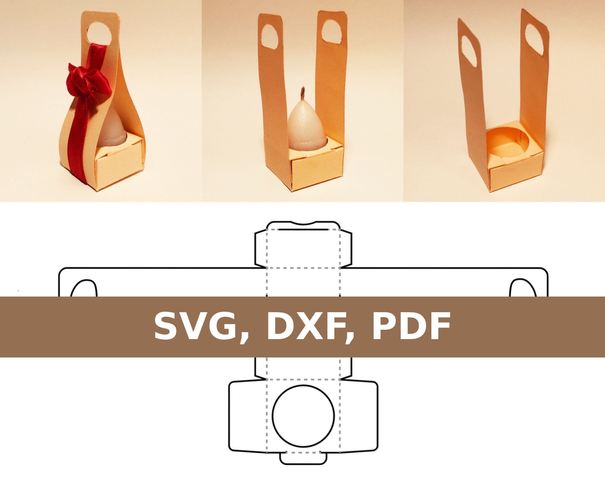 Candle Box Template, Candle Bag, Candle Gift Bag, Candle Gift Box ...