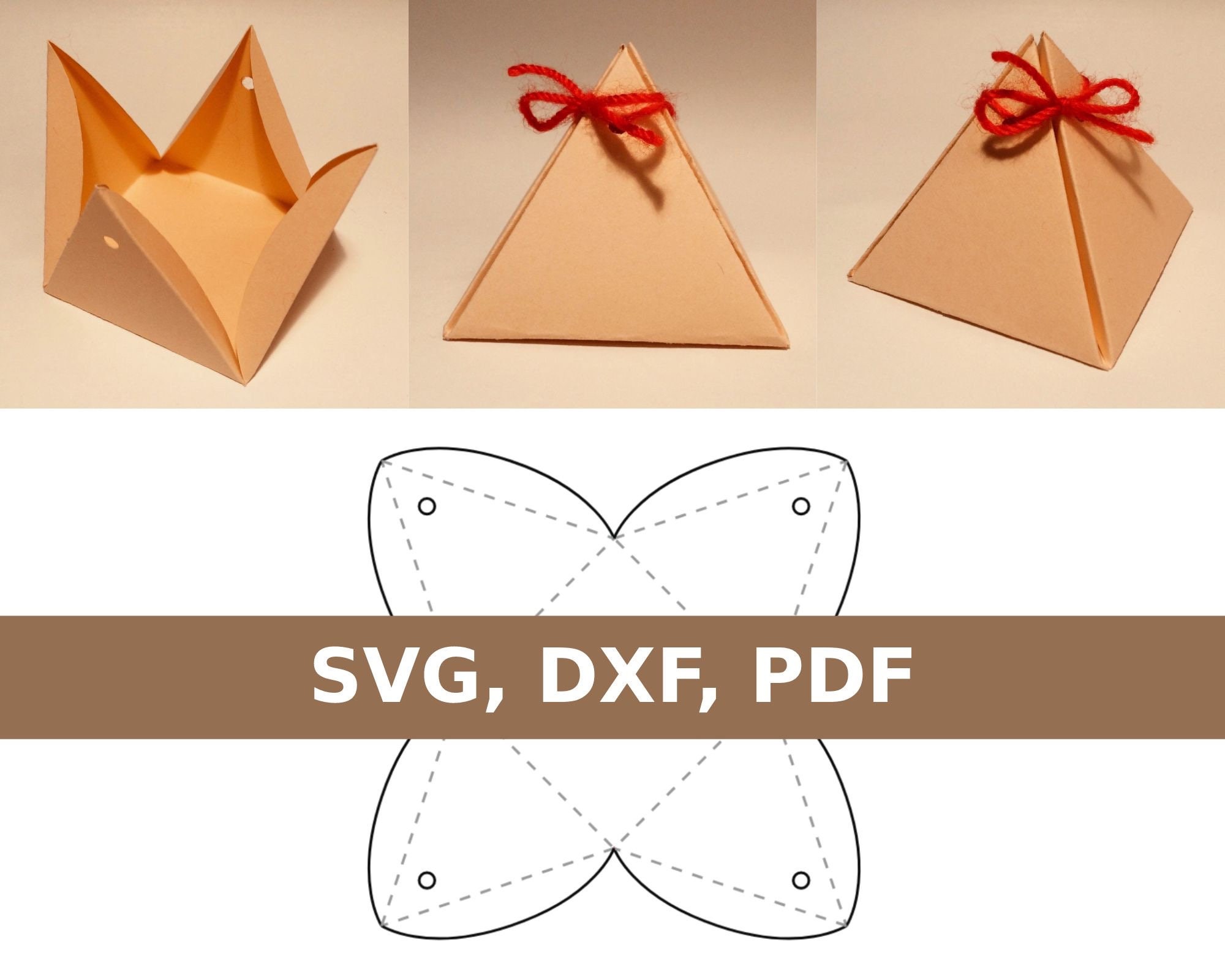 Pyramid Shape Box Template, Pyramid Box, Triangle Box, DIY Box, Gift ...