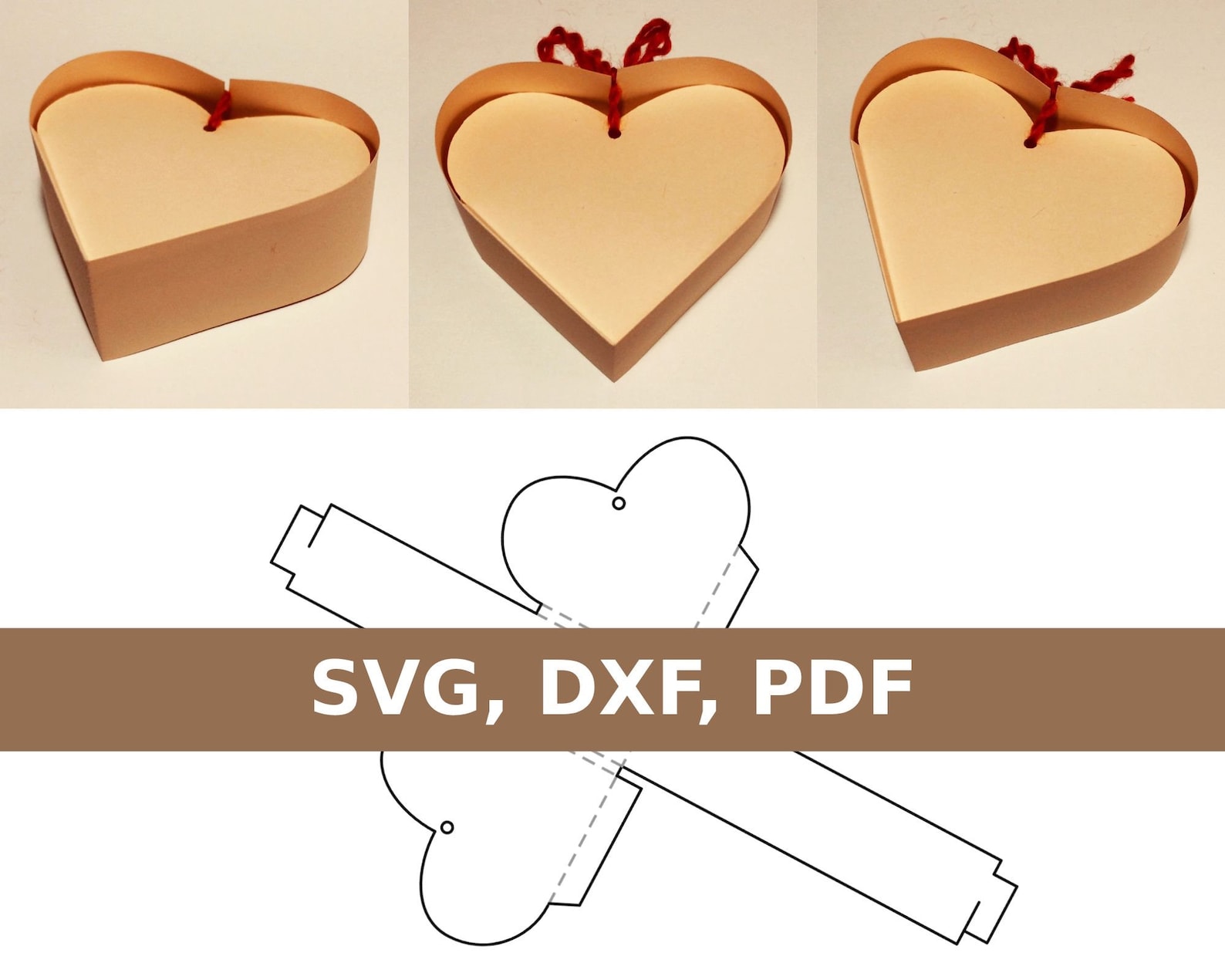 Heart Box Template, Heart Gift Box, Love Box, Love Gift Box, Romantic ...