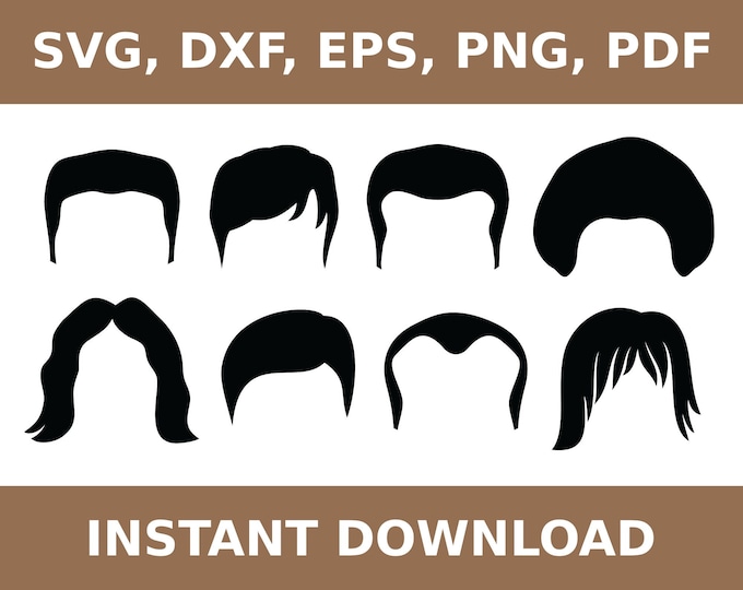 Man Hair Style Svg - Male Hairstyle SVG - Gentleman Haircut - Hairstyle ...