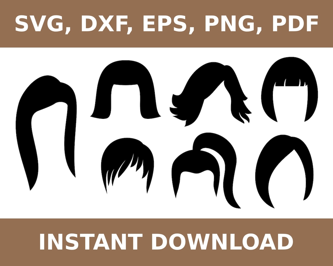 Hairstyle Svg, Haircut Svg, Hair Cut Svg, Hairstyle Dxf, Hair Style Dxf ...