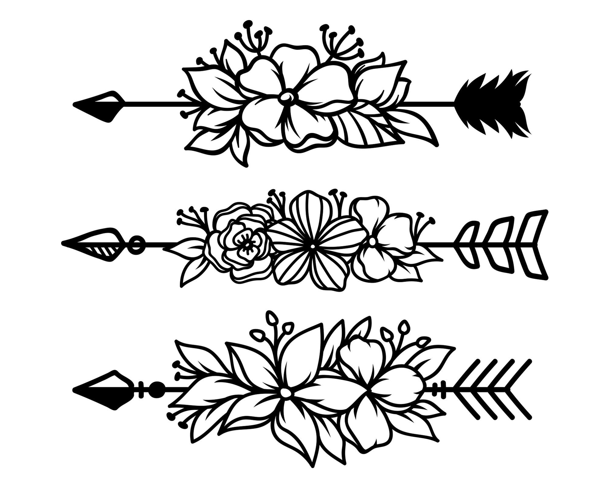 Floral Arrow Svg, Floral Arrow Png, Floral Arrow Clip Art, Floral Arrow ...