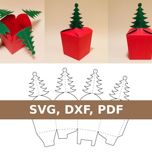 Christmas Box Template, Xmas Gift Box, Christmas Tree Gift Box ...