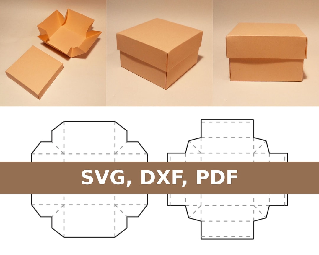 Square Box With Lid, Box With Lid, Gift Box With Lid Template, Storage ...