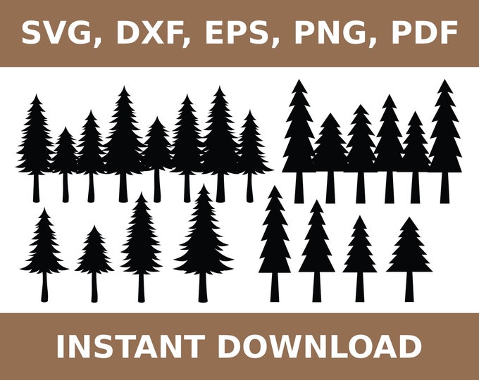 Fir Tree SVG, Pine Tree Svg, Cut File for Cricut, Tree Dxf, PNG, Jpg ...