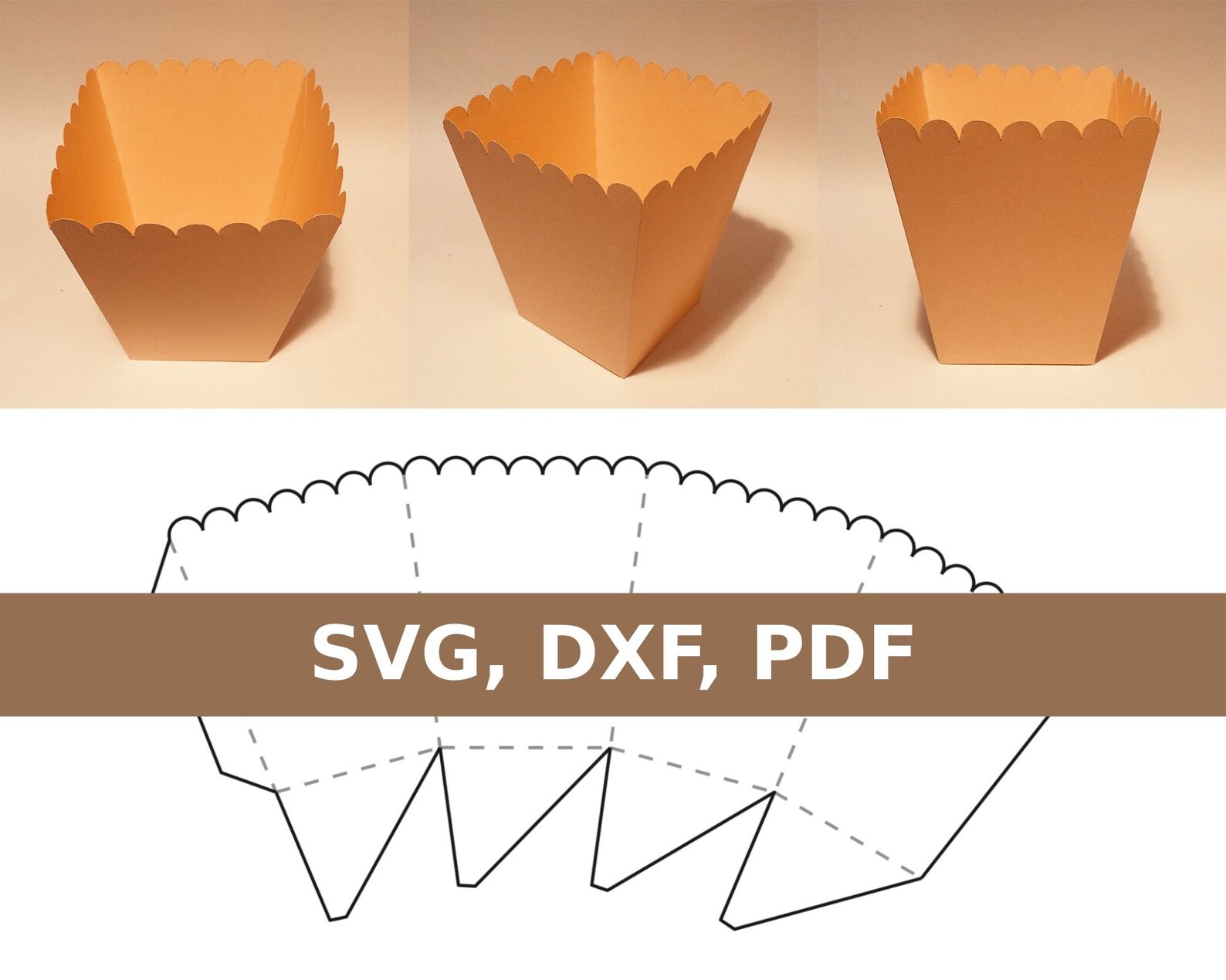 Popcorn Box Template, Snack Box, French Fry Box, SVG, PDF, Cricut ...