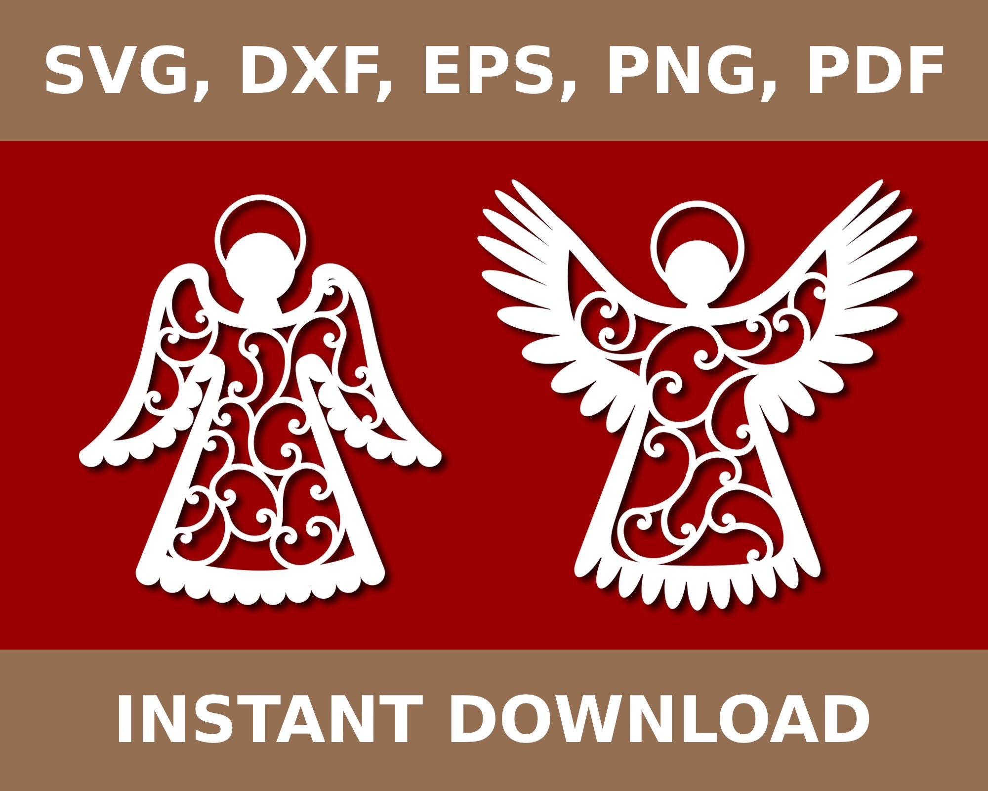 Angel Svg, Angel Png, Christmas Angel Svg, Angel Template, Angel Cutout ...