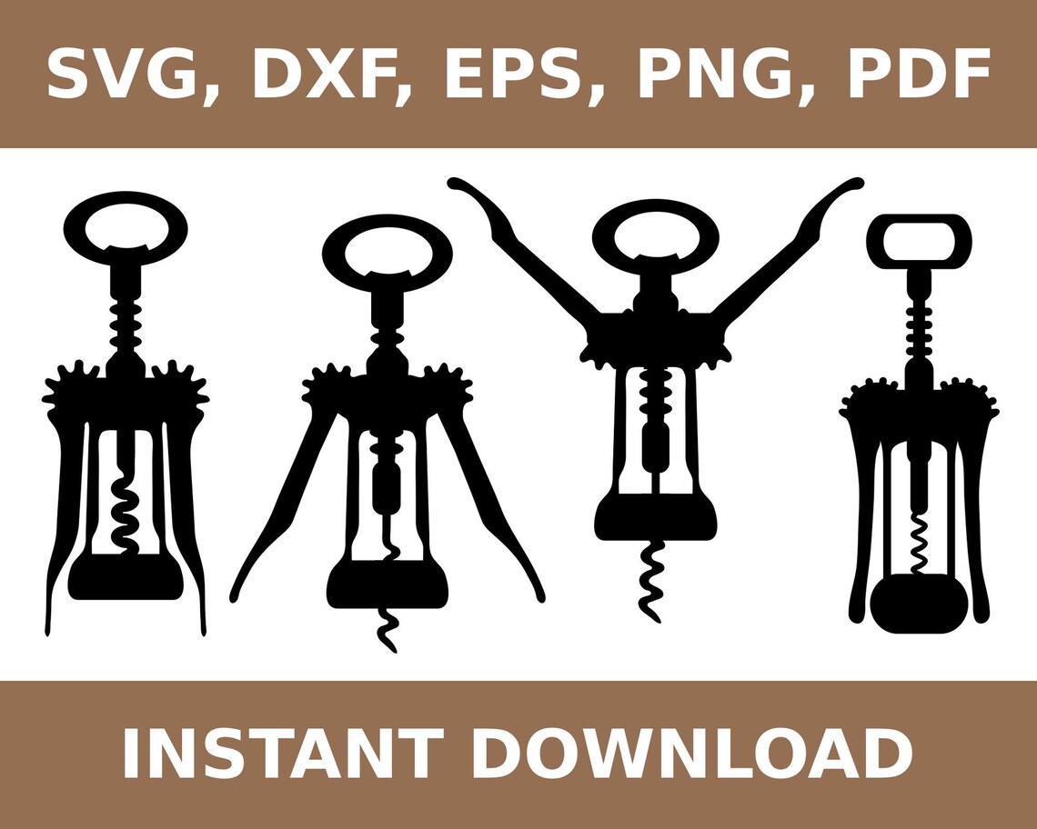 Corkscrew Svg, Corkscrew Png, Corkscrew Cut File, Corkscrew Template ...