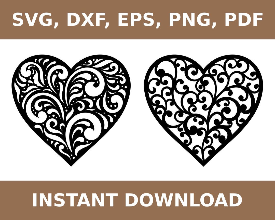 Heart Svg, Heart Dxf, Heart Png, Heart Laser Cut, Heart Cut File, Heart ...