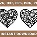 Heart Svg, Heart Dxf, Heart Png, Heart Laser Cut, Heart Cut File, Heart ...