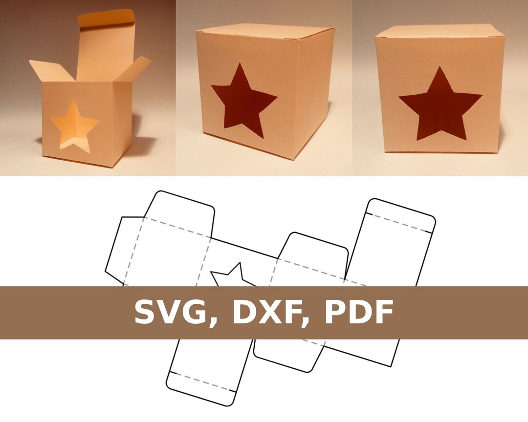 Star Gift Box Template, Box With Window, Star Box, Wedding Favor Box ...