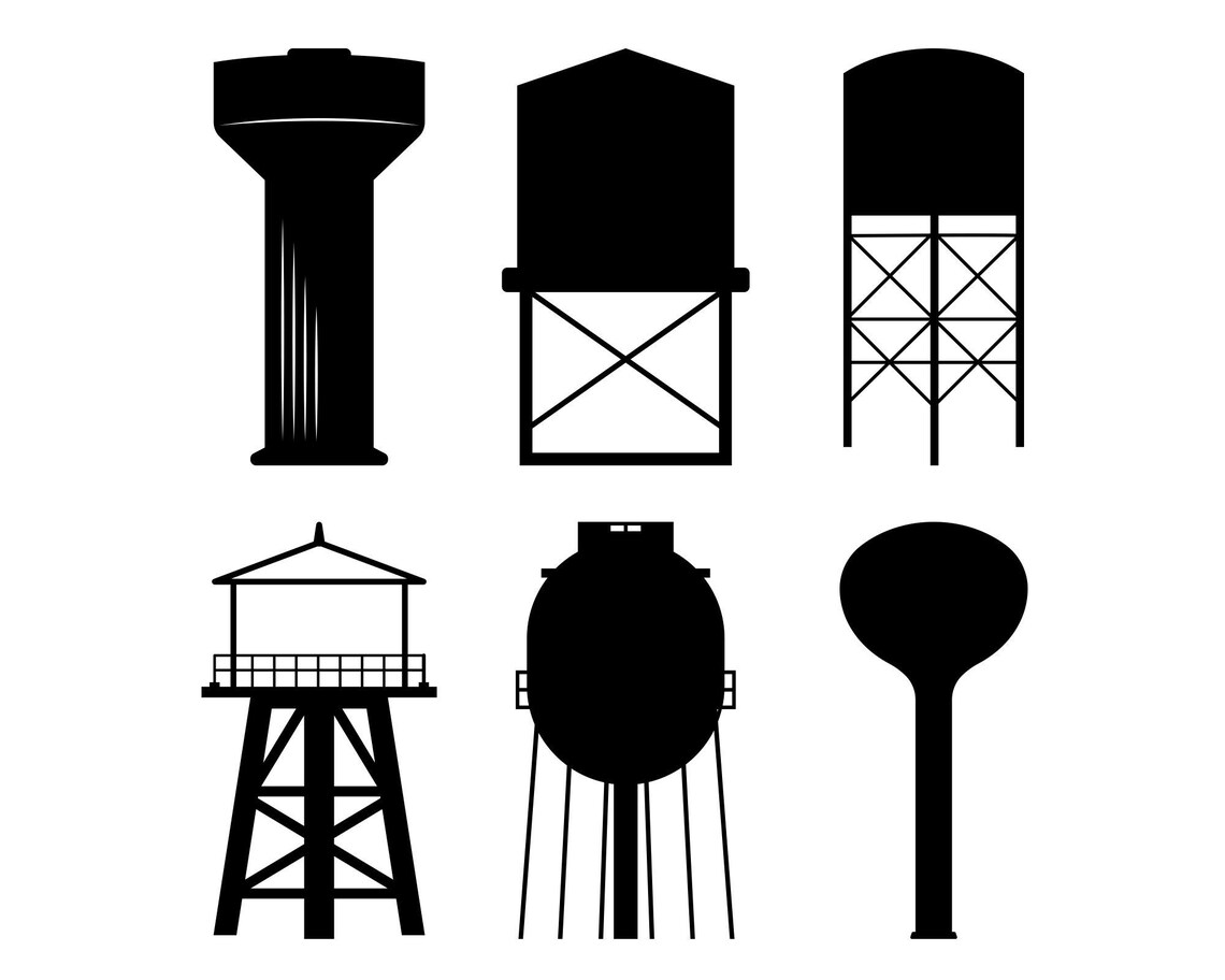 Water Tower Svg, Water Tower Png, Water Tower Template, Water Tower ...
