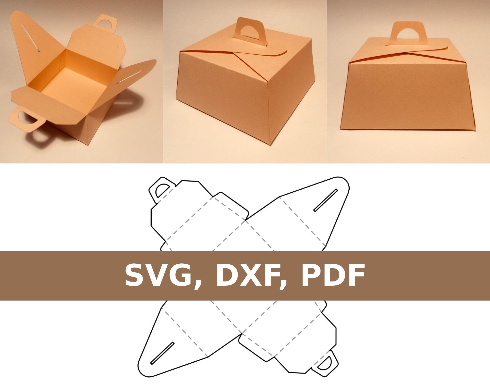 Cake Box Template, Sweet Box, Dessert Box, Pie Box, Cake Container ...