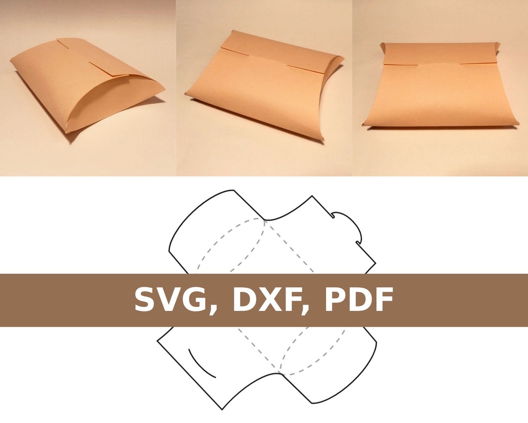 Folded Pillow Box Template, Wedding Favor Box, Gift Box, Soap Box ...