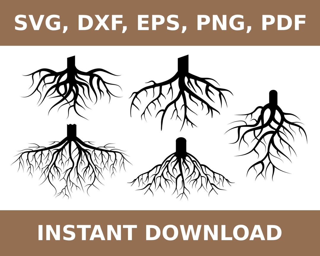 Root Svg, Tree Roots Svg, Roots Template, Root Dxf, Roots Dxf, Tree ...