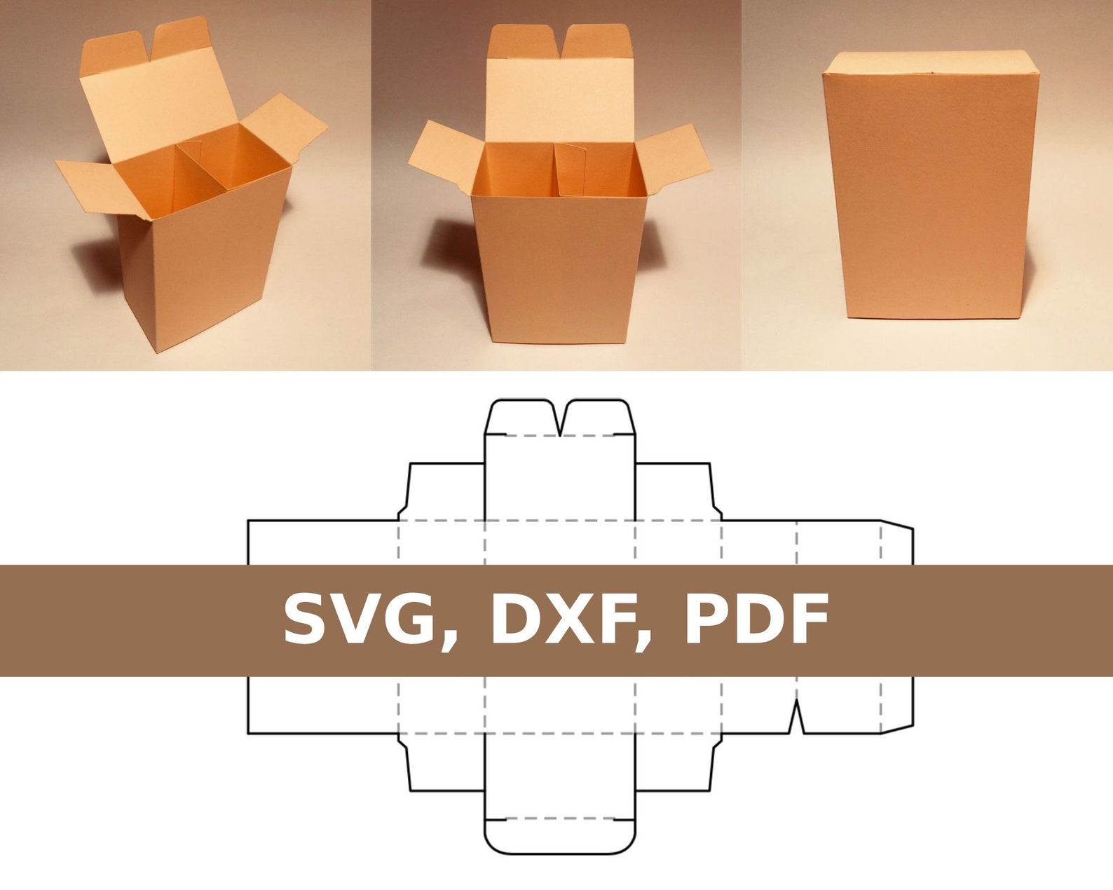 Glass Box Template, Box for Flutes, Box With Divider, Flute Box, Box ...