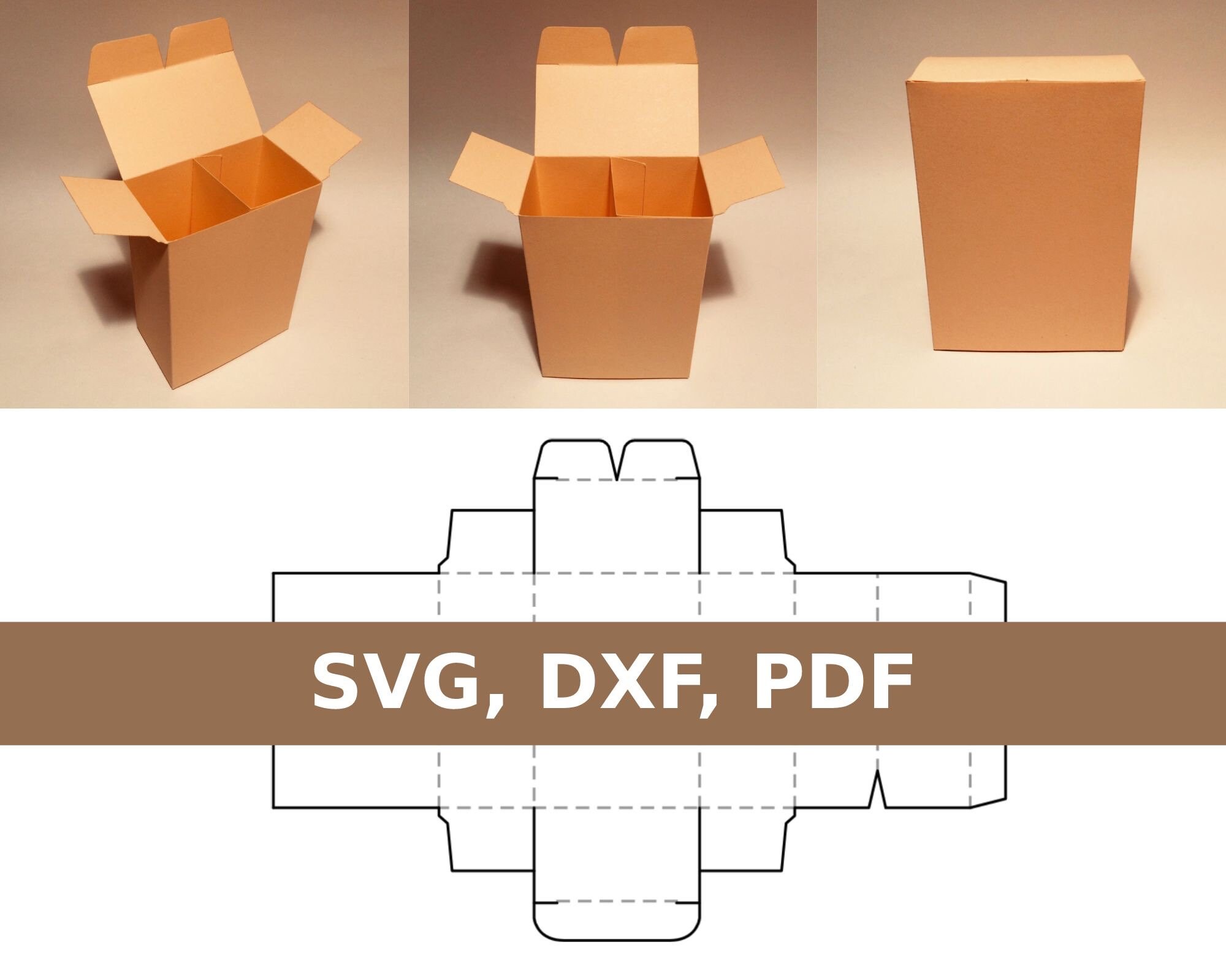 Glass Box Template, Box for Flutes, Box With Divider, Flute Box, Box ...