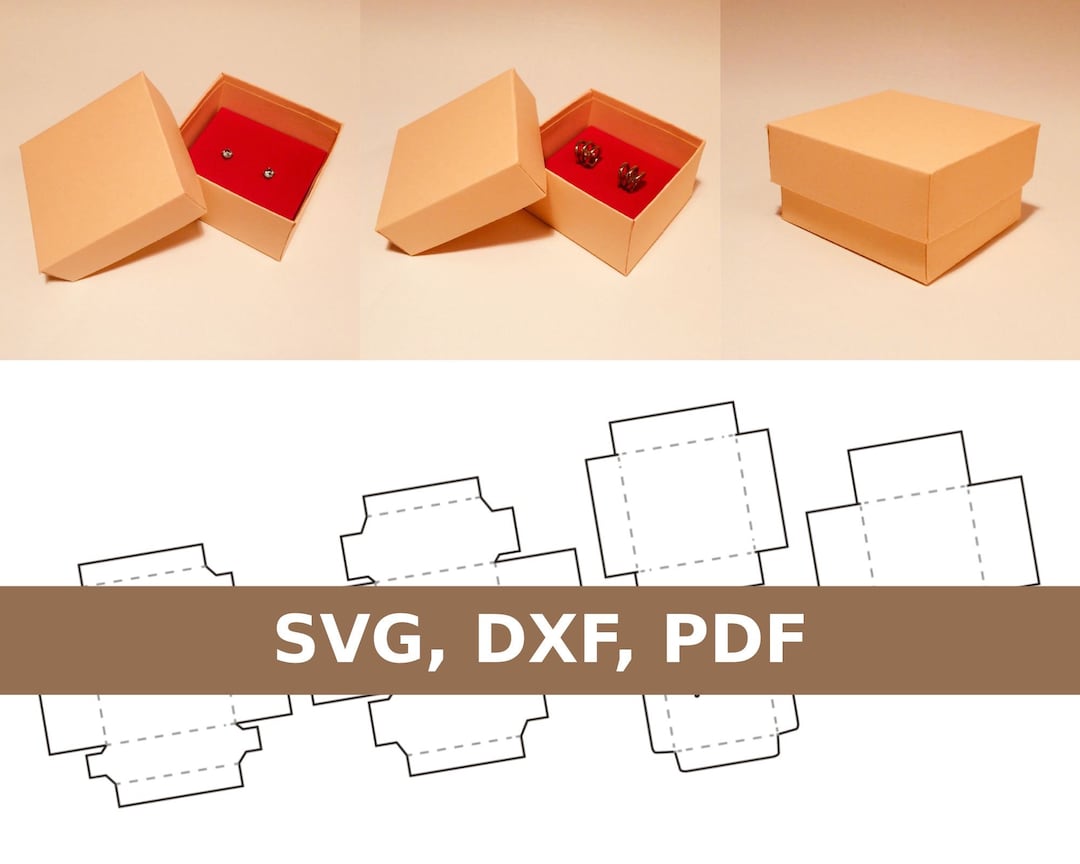 Earring Box, Ring Box, Jewelry Box Template, Jewelry Packaging ...