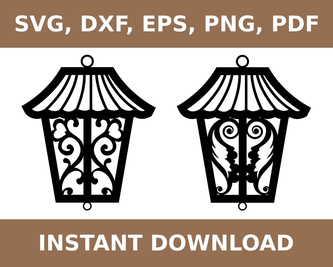 Lantern Svg, Lantern Dxf, Lantern Png, Lantern Laser Cut, Lantern Cut ...