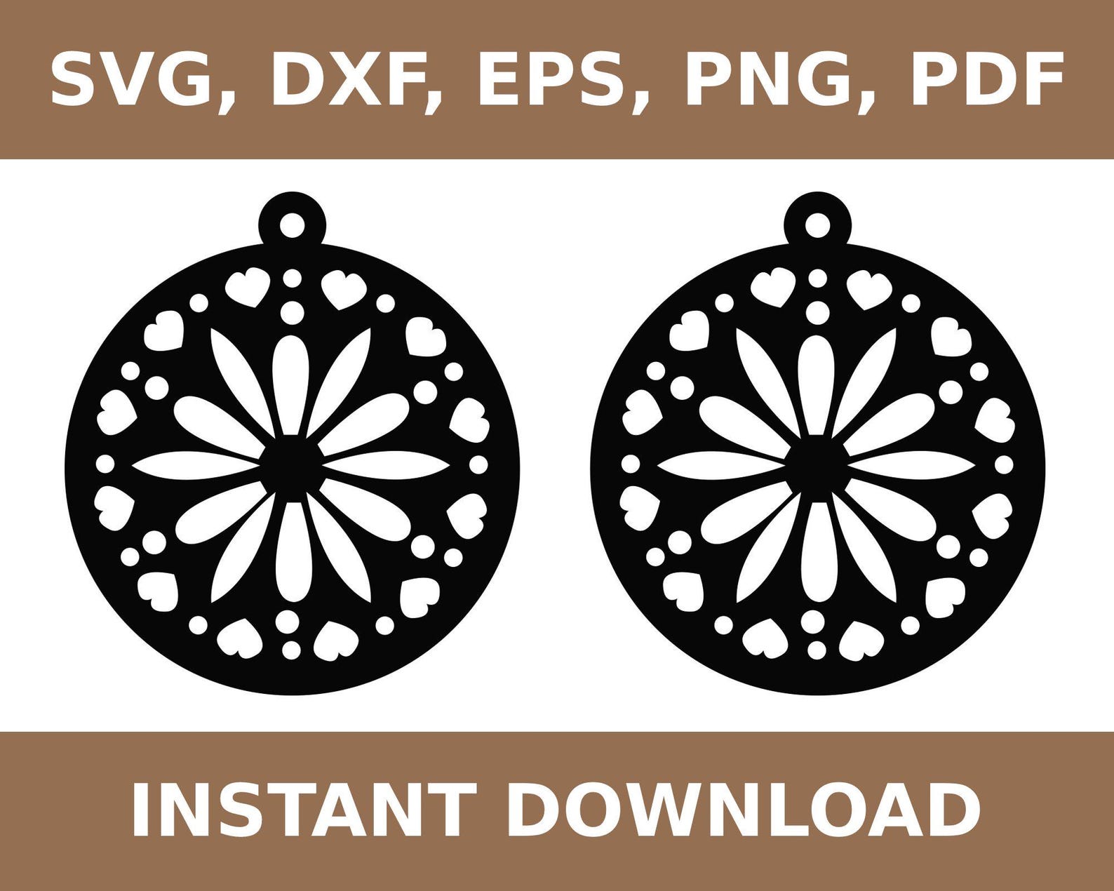 Round Earrings Svg, Round Earrings Dxf, Round Earrings Cut File, Round ...